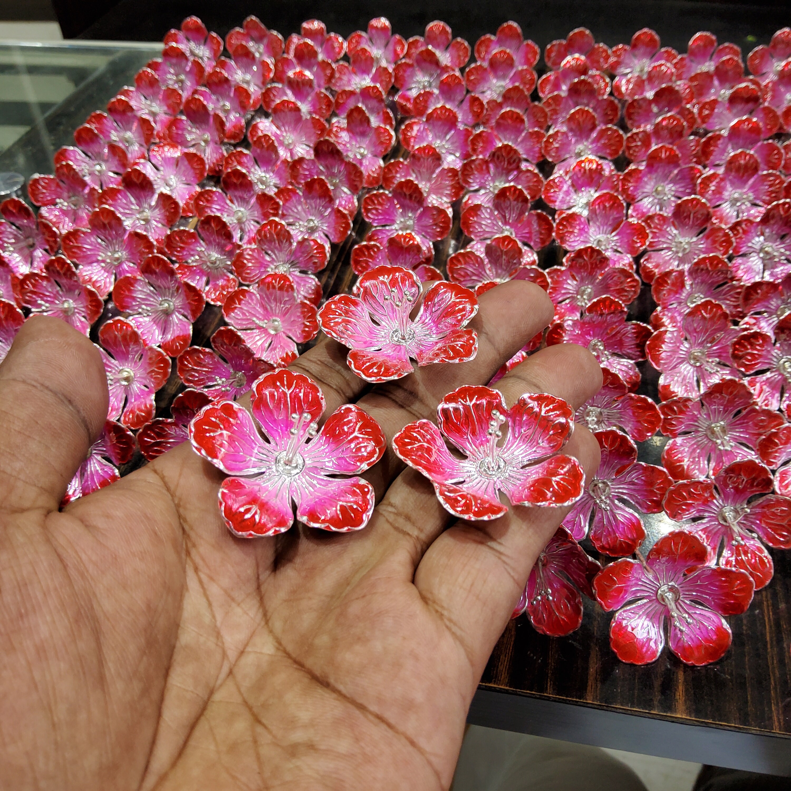 108 Pure Silver Hibiscus Flowers Pure Silver Gift Items - Etsy