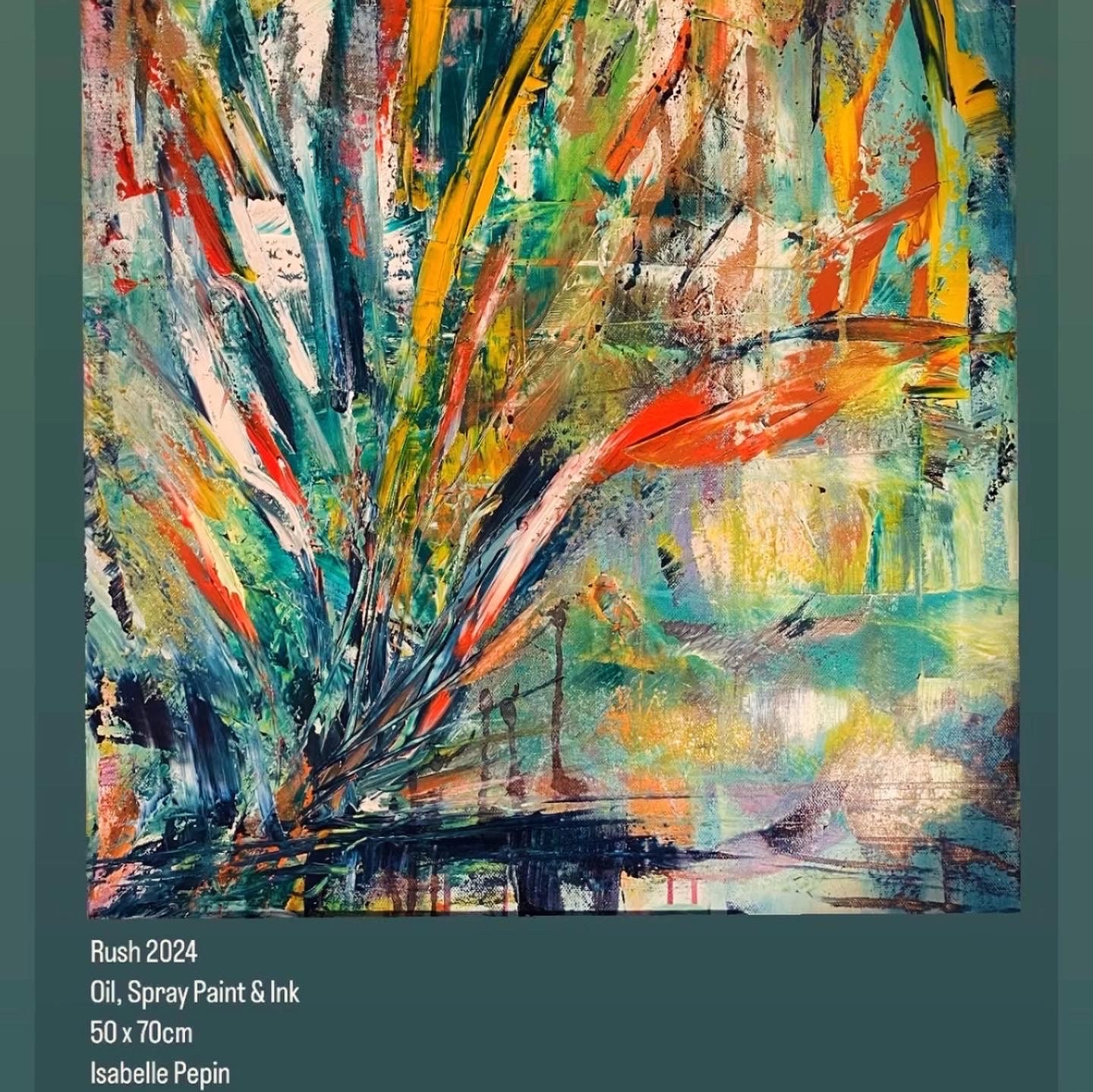 Rush 2024 Oil, Spray Paint & Ink on Canvas 50 X 70cm Original Artwork ...
