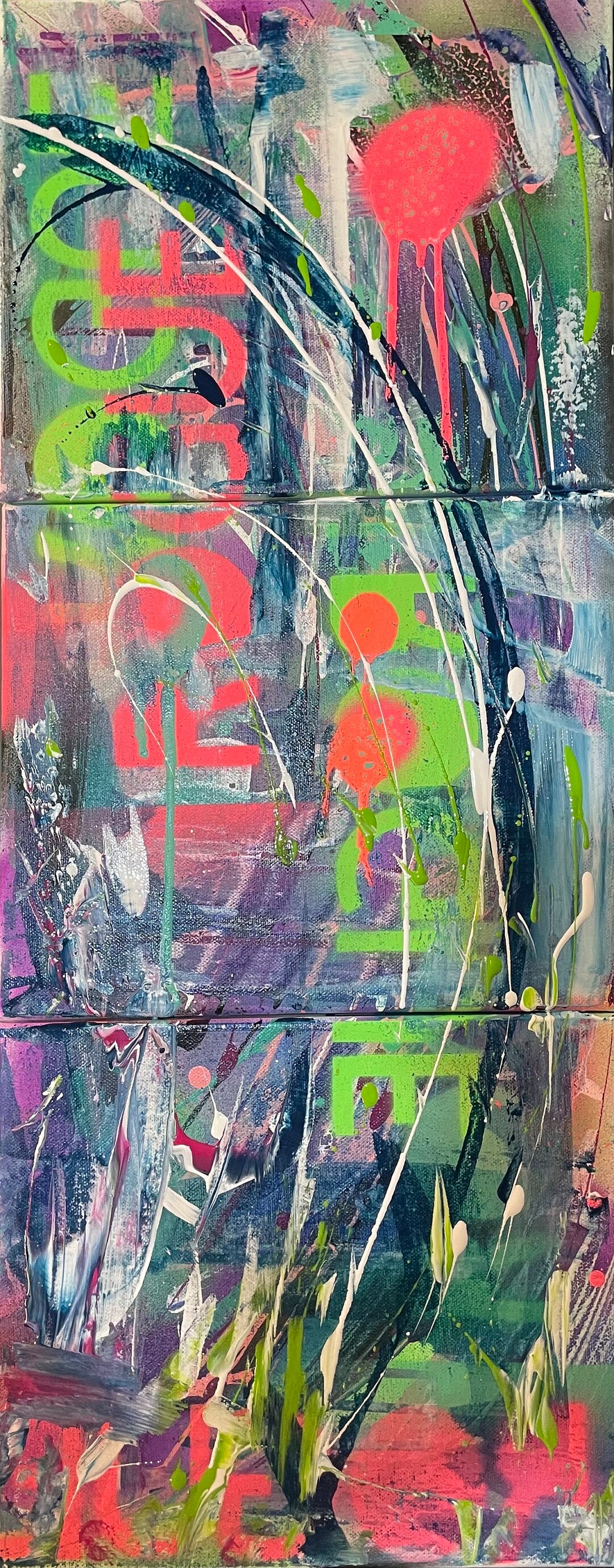 Rogues 2024 Acrylic & Spray Paint on Canvas Original Painting Triptych ...