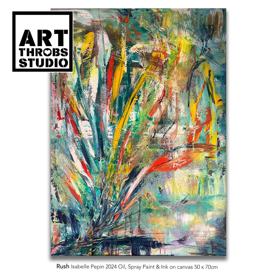 ORIGINAL ARTWORK Rush 2024 Oil, Spray Paint & Ink on Canvas 50 X 70cm ...