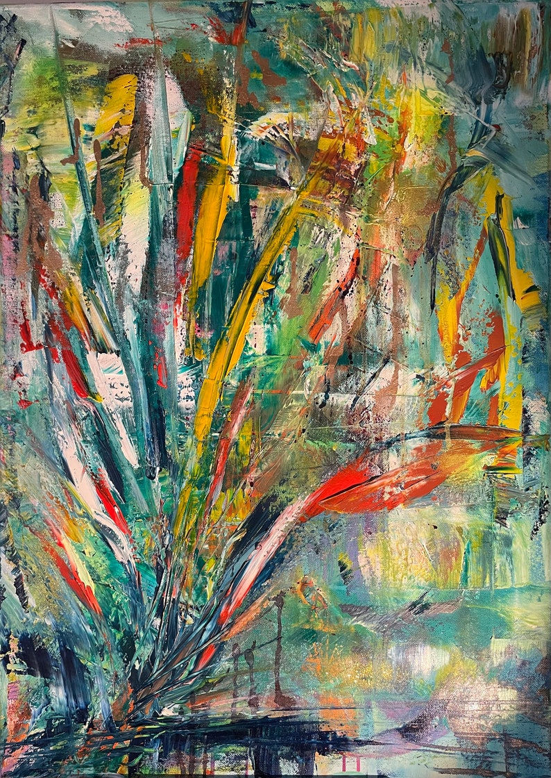 Rush 2024 Oil, Spray Paint & Ink on Canvas 50 X 70cm Original Artwork ...