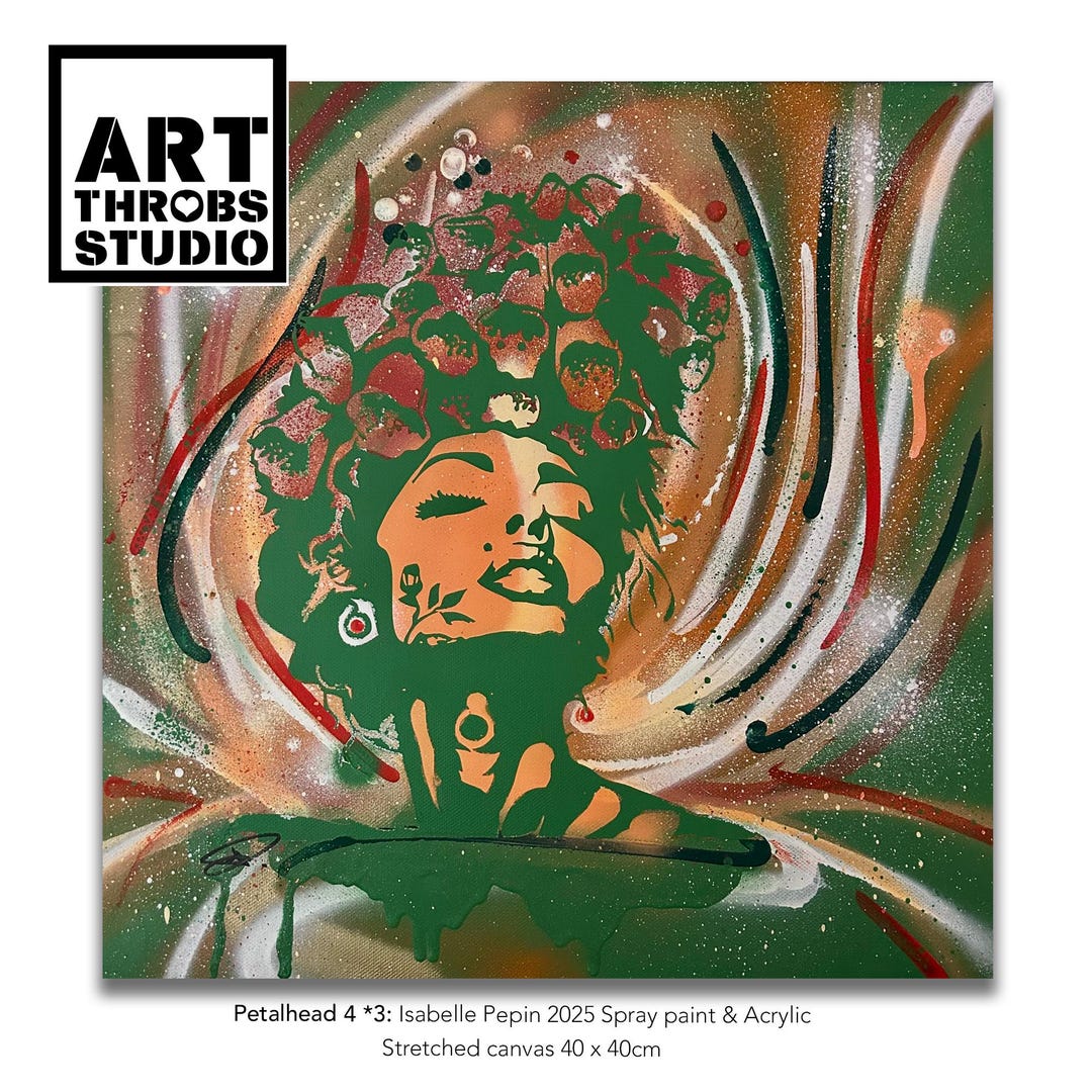 ORIGINAL ARTWORK Petalhead *4 #3 2025 Spray & Acrylic on Canvas 40 X ...