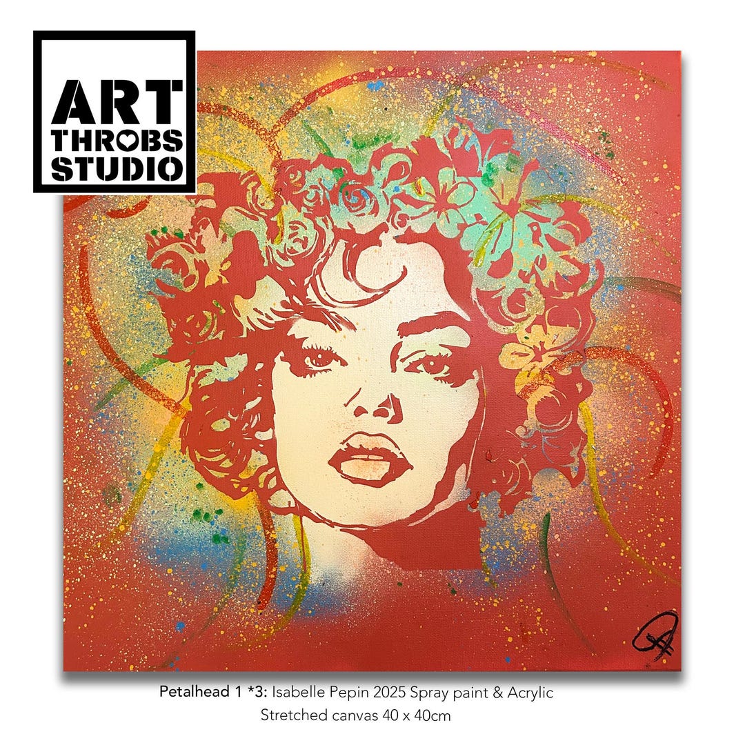 ORIGINAL ARTWORK Petalhead *3 #2 2025 Spray & Acrylic on Canvas 40 X ...