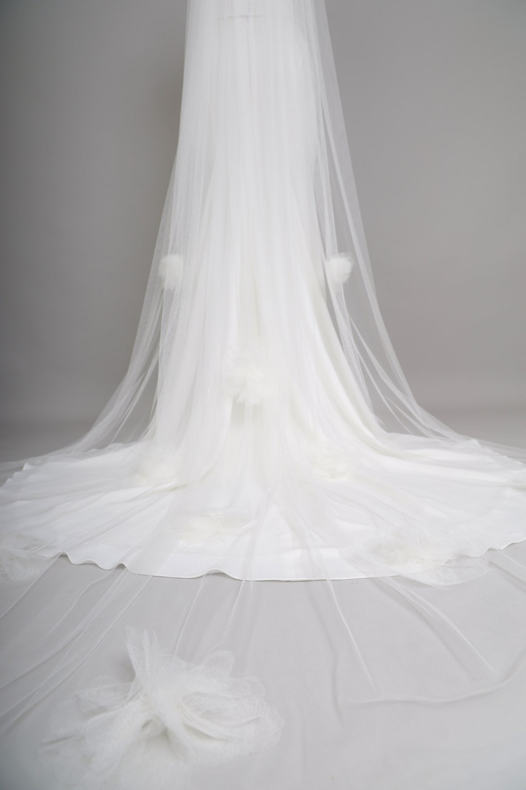 Daisy Wedding Veil, Tulle Wedding Veil, Lace Veil, Bridal Veil, Flower ...