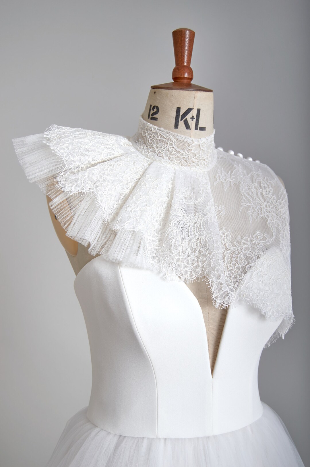 Victoria Detachable Cover Up, Bridal Jacket, Wedding Jacket, Shrug ...