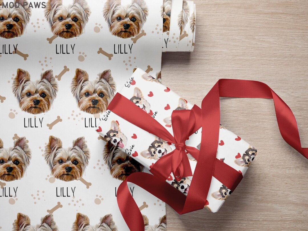 Custom Wrapping Paper Using Pet Photo Personalized Dog Wrapping Paper ...