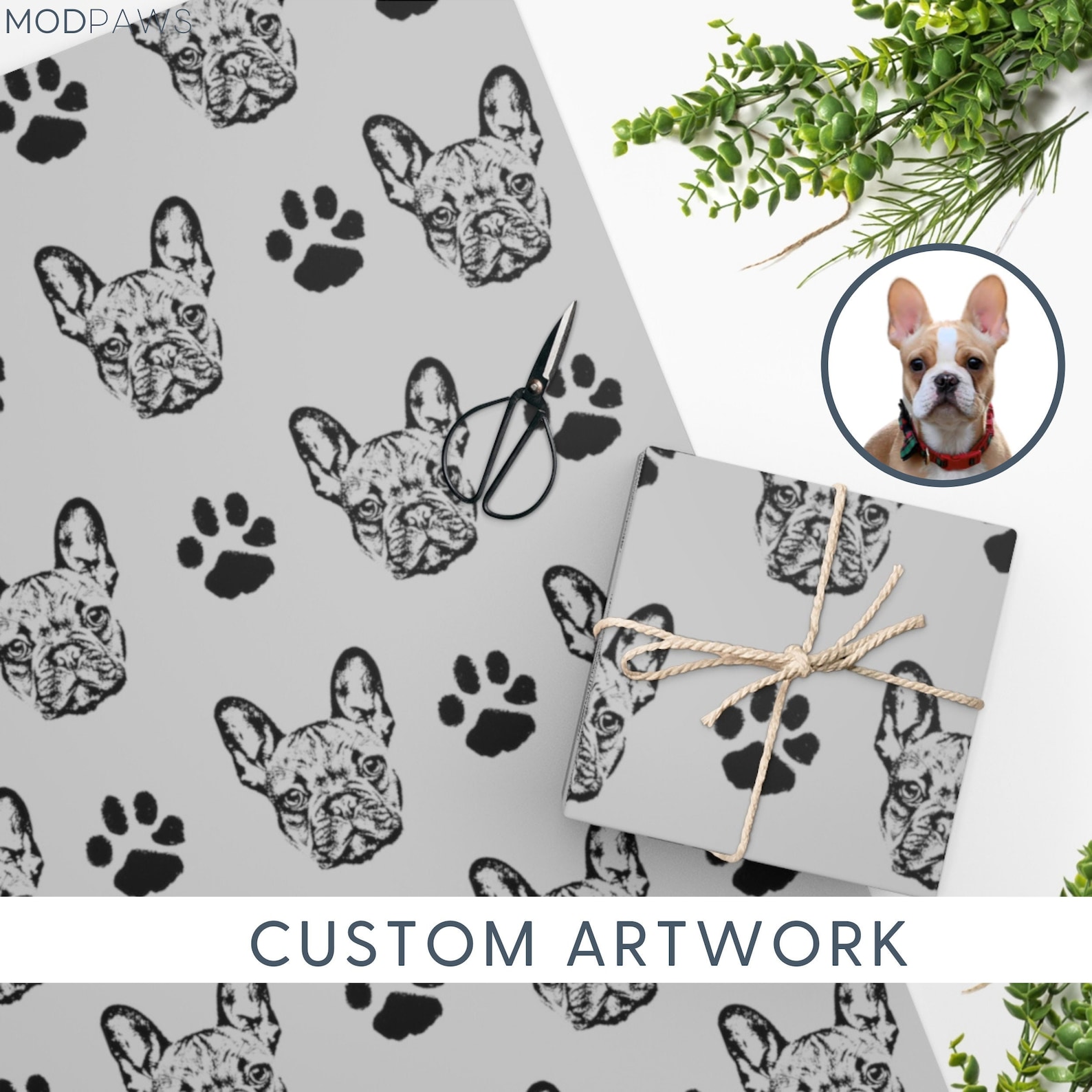 Custom Wrapping Paper Using Pet Photo Personalized Dog | Etsy