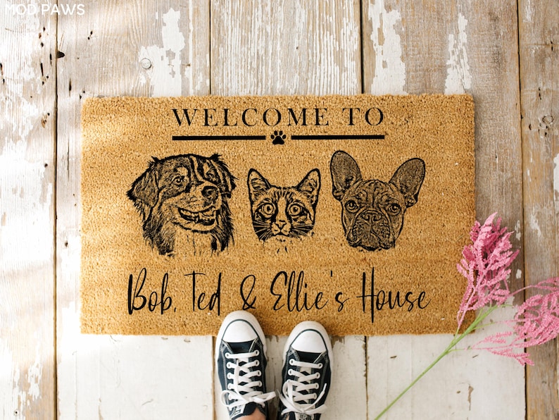 Personalized Dog Doormat Using Pet Photo + Name Personalized Doormat ...