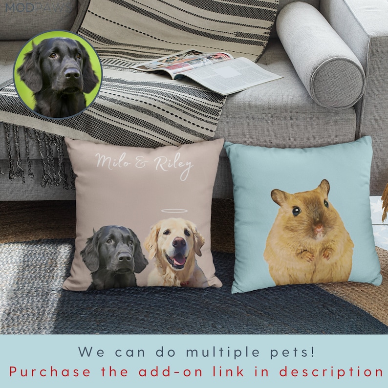 Custom Pet Pillow Using Pet Photo Name Custom Cat Dog Pillow - Etsy
