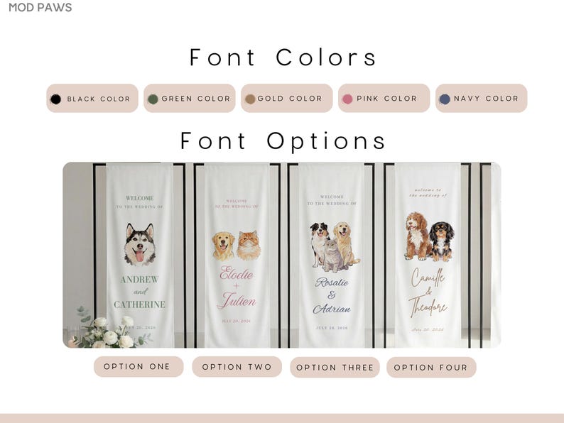 Custom Dog Wedding Welcome Sign Pet Personalized Cat Ceremony Party ...