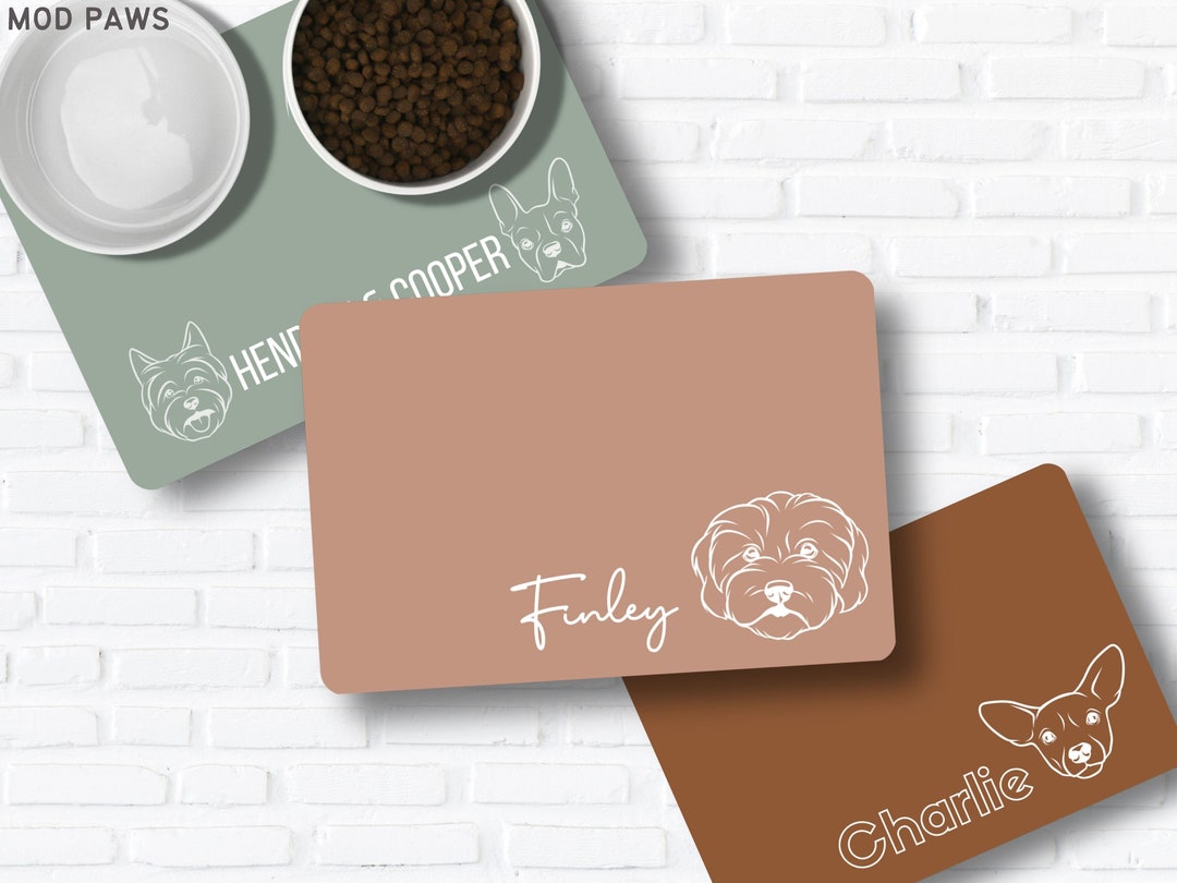 Personalized Dog Mats Using Pet Photo Name Personalized Dog Food Mat ...