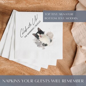 Custom Dog Cocktail Napkins Using Pet Photo + Name Personalized Dog ...