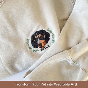 Custom EMBROIDERED Pet Sweater Using Pet Photo + Name Custom Dog ...