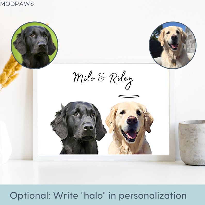 Custom Pet Portraits Using Pet Photo Personalized Digital Dog - Etsy Canada