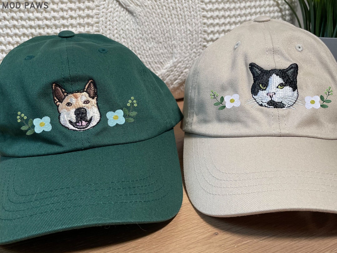 Custom EMBROIDERED Pet Hat Using Pet Photo Personalized Dog Hat Custom ...