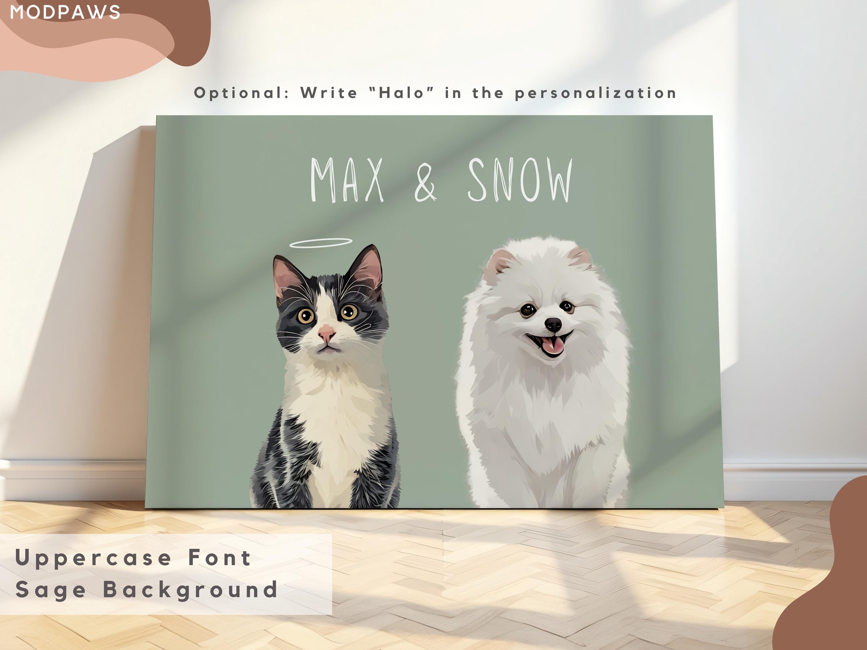 Custom Pet Portraits Using Pet Photo Personalized Digital Dog Portraits ...