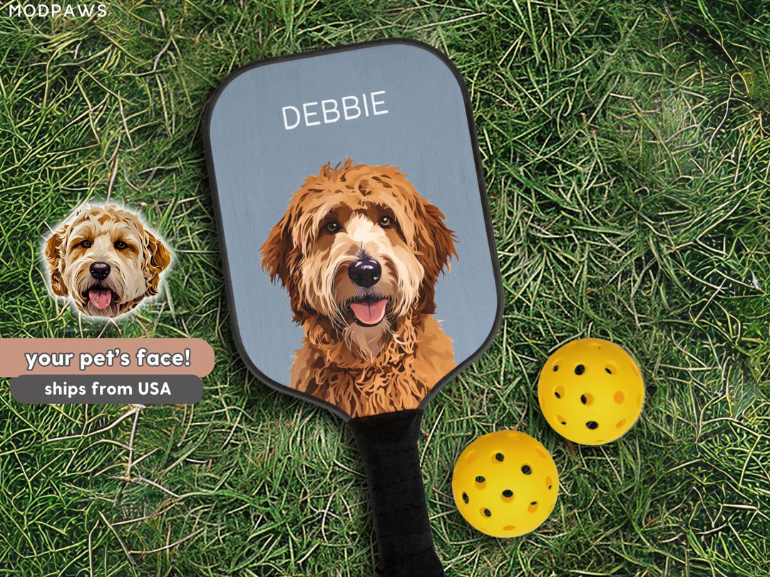 Custom Pet Pickleball Kit Using Pet Photo + Pet Name Personalized ...