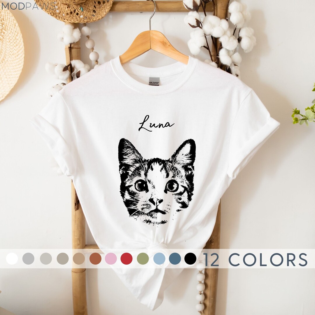 Custom Cat Shirt Using Pet Photo + Name Custom Dog Shirt Personalized ...