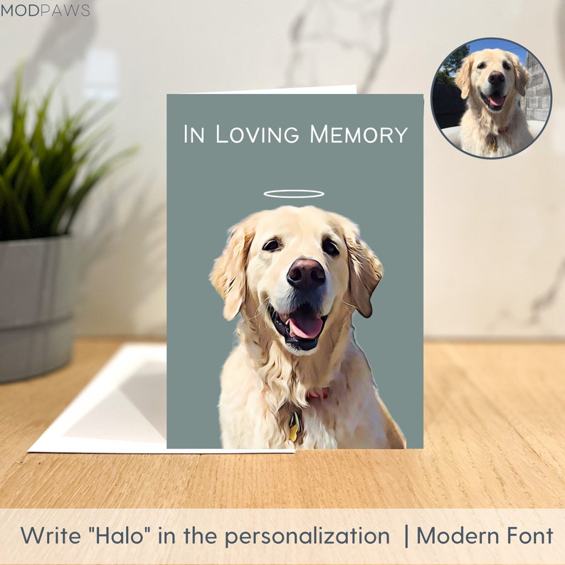 Custom Greeting Card With Pet Portrait Personalized Dog - Etsy