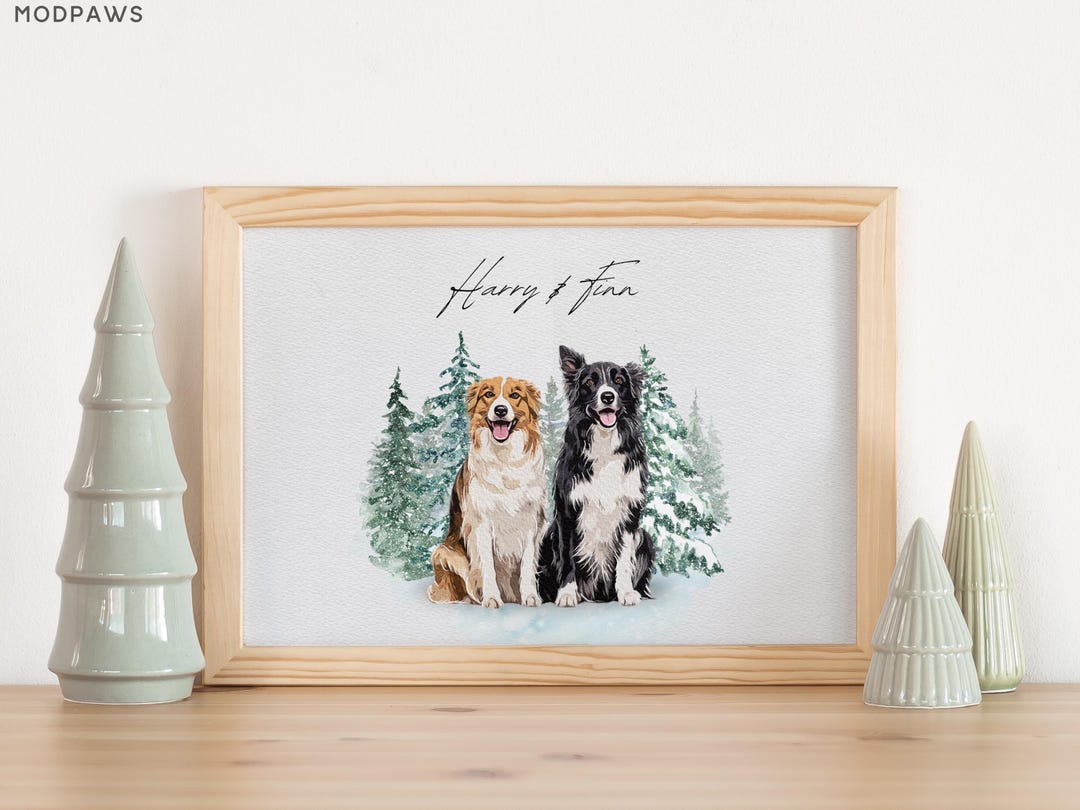 Custom Watercolor Portraits Using Pet Photo Cat Portraits Personalized Digital Dog Portraits ...