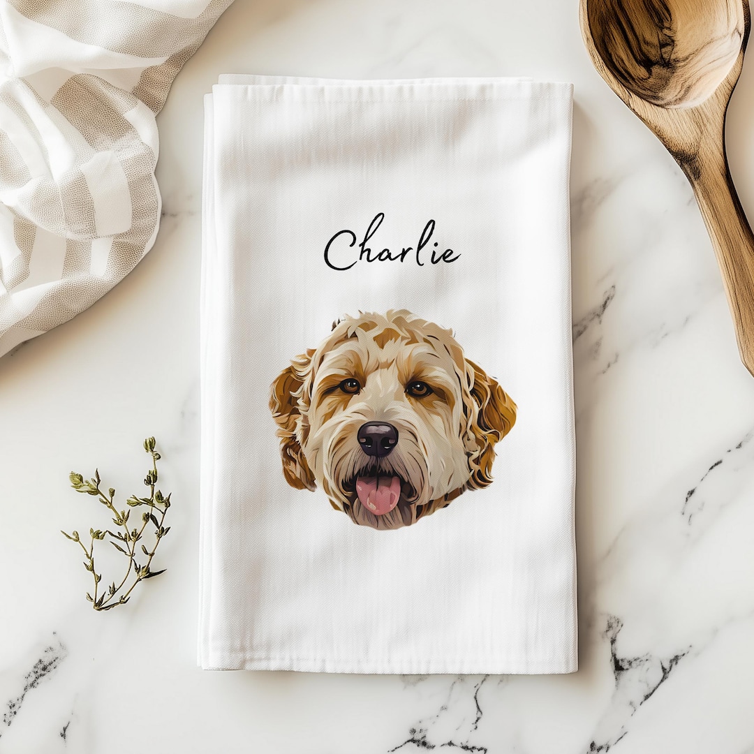 Custom Pet Tea Towel Using Pet Photo + Pet Name Personalized Cat ...