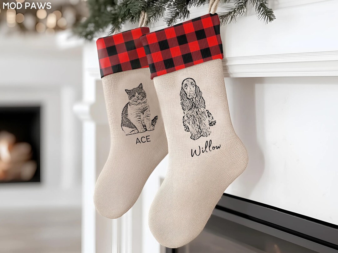 Custom Pet Stocking Using Pet's Photo + Name - Personalized Dog ...