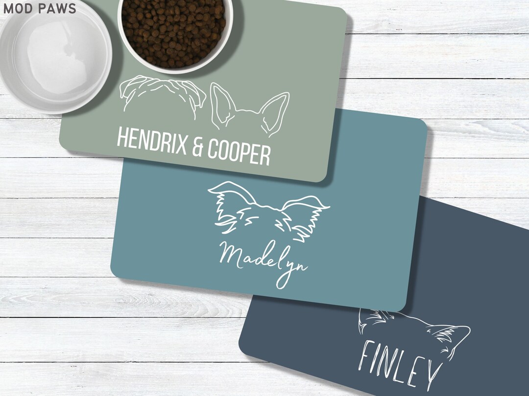 Personalized Dog Mats Using Pet Photo Name Personalized Dog Food Mat ...