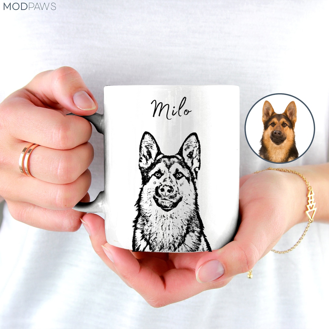 Custom German Shepherd Mug Using Pet Photo + Name German Shepherd Gifts ...