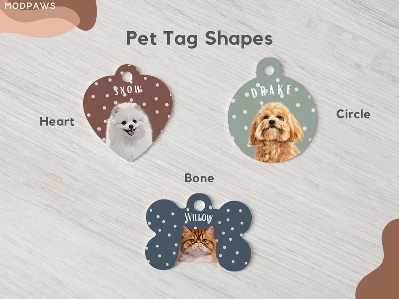 Custom Dog Tags Using Pet Photo + Name Pet ID Tags Name Cat Tag Pet ID ...