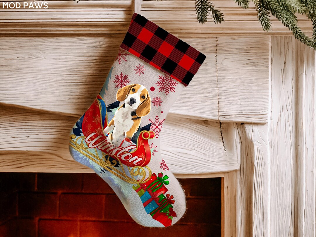 Custom Pet Stocking Using Pet's Photo + Name - Personalized Dog ...