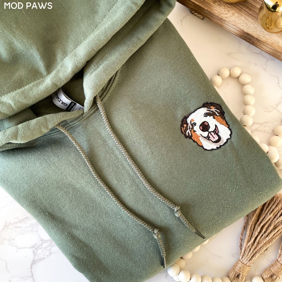 Custom EMBROIDERED Pet Hoodie Using Pet Photo + Name Custom Dog Hoodie ...