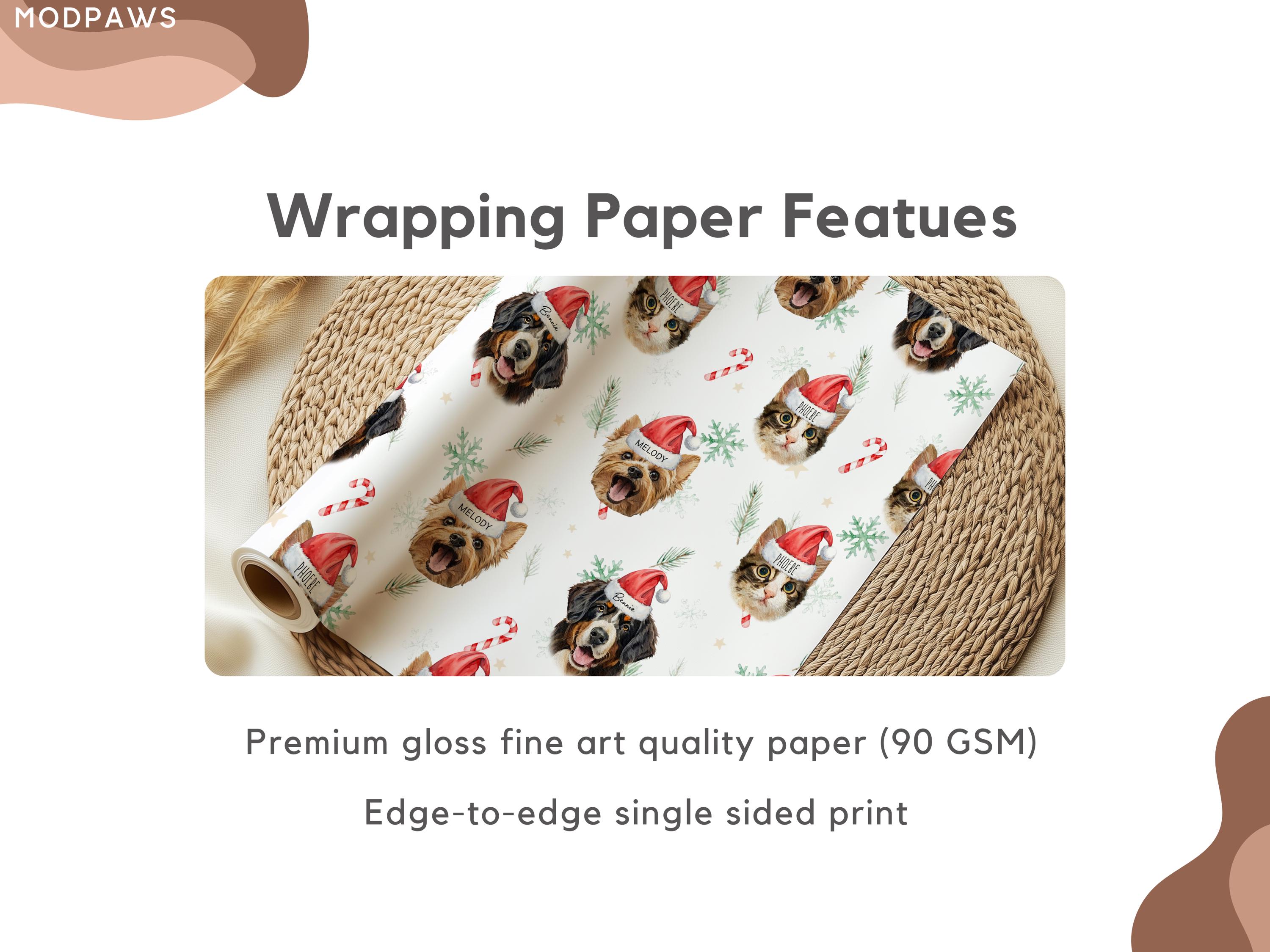 Custom Pet Wrapping Paper Using Pet Photo Personalized Dog Christmas ...