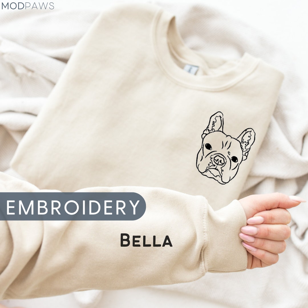 Custom EMBROIDERED Pet Sweater Using Pet Photo + Name Custom Dog ...