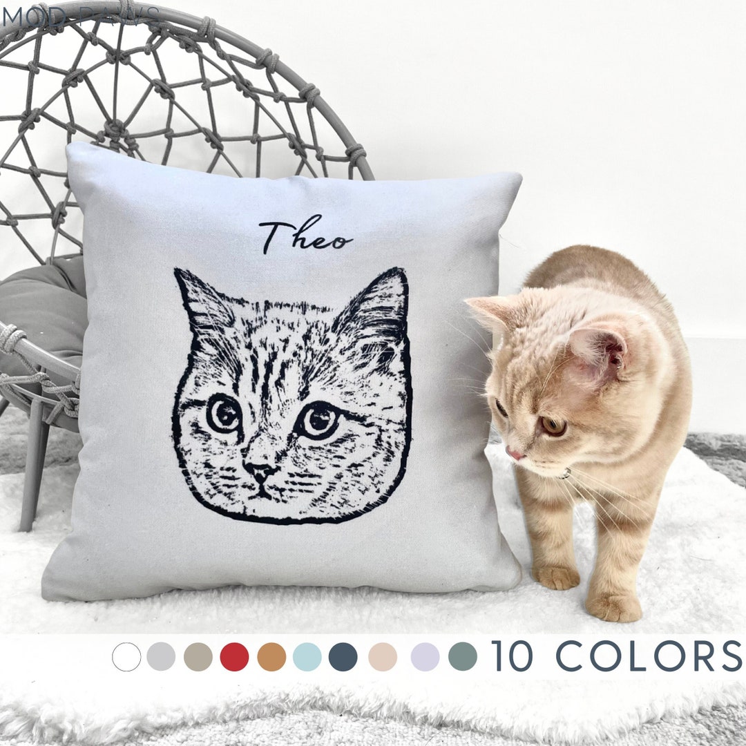 Custom Pet Pillow Using Pet Photo + Name Custom Cat Dog Pillow ...