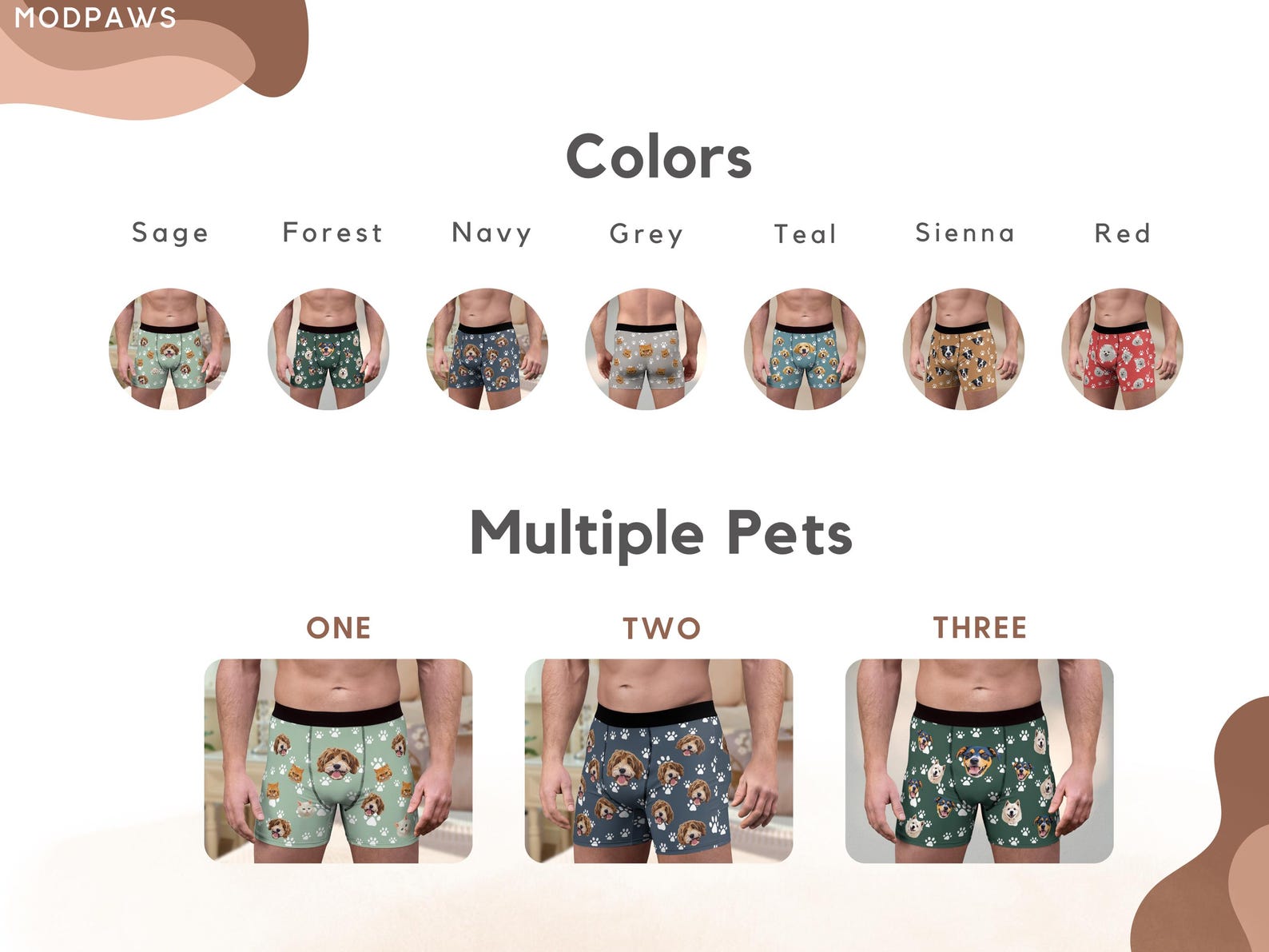 Custom Pet Boxers Using Pet Photo Personalized Dog Men's Underwear Mens ...