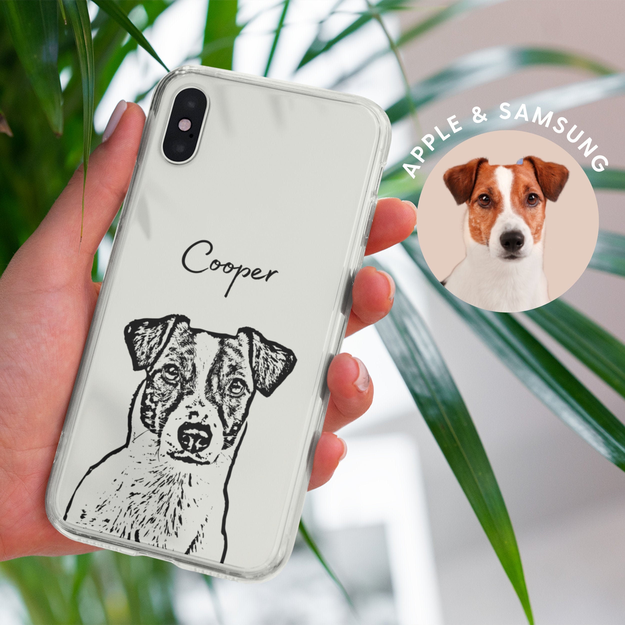 Custom Clear Pet Phone Case Using Pet Photo Name Custom Dog | Etsy