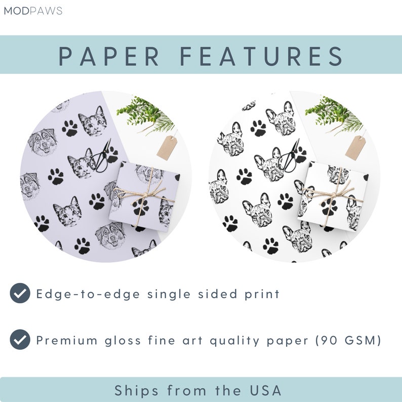 Custom Wrapping Paper Using Pet Photo Personalized Dog | Etsy