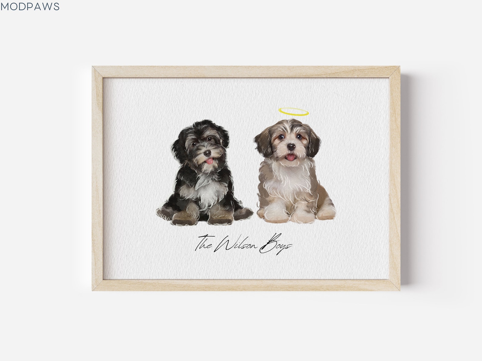 Custom Watercolor Pet Memorial Portraits Using Pet Photo Personalized ...