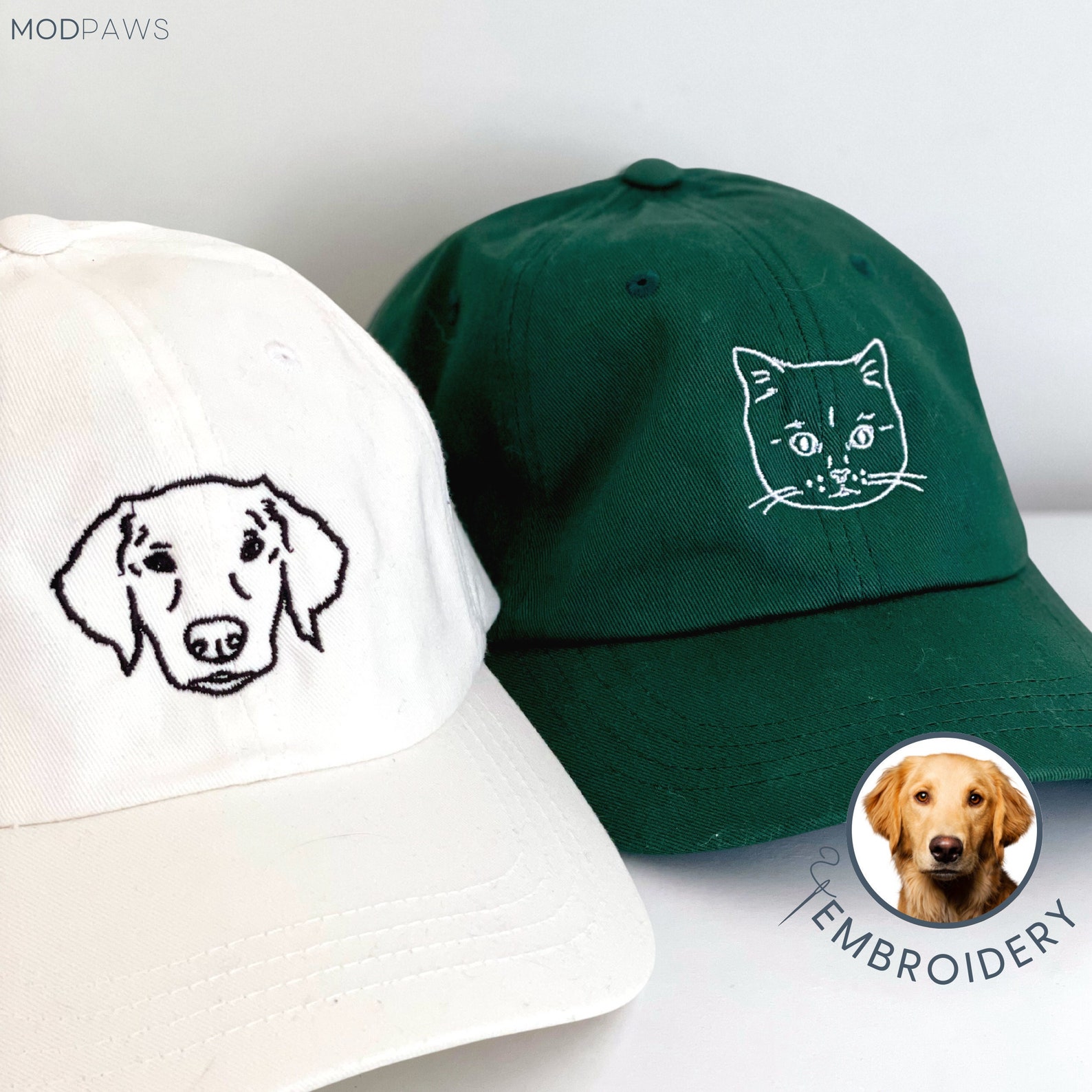 Custom EMBROIDERED Pet Hat Using Pet Photo Personalized Dog - Etsy