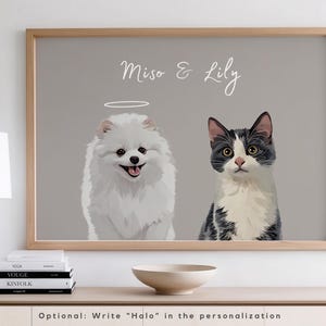Custom Pet Portraits Using Pet Photo Personalized Digital Dog Portraits Cat Portraits Custom Dog ...