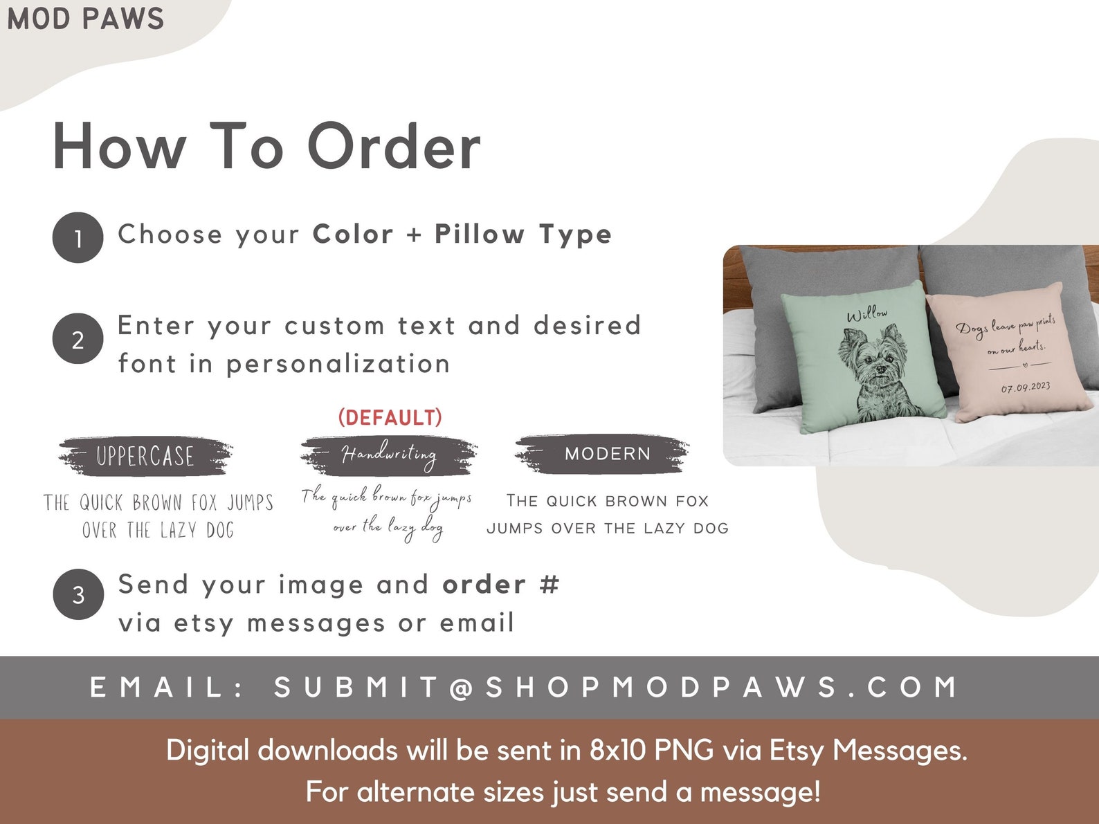 Custom Pet Pillow Using Pet Photo + Name Custom Cat Dog Pillow ...