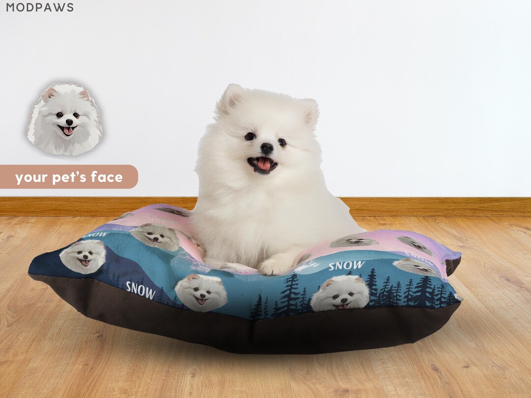 Personalized Dog Bed Using Pet Photo + Name Personalized Puppy Bed ...