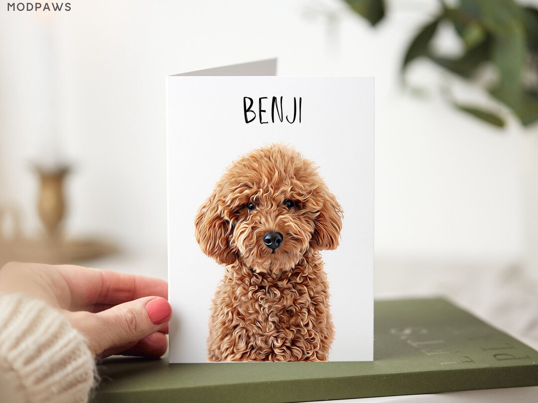 Custom Greeting Card With Pet Portrait Personalized Dog Greeting Card ...