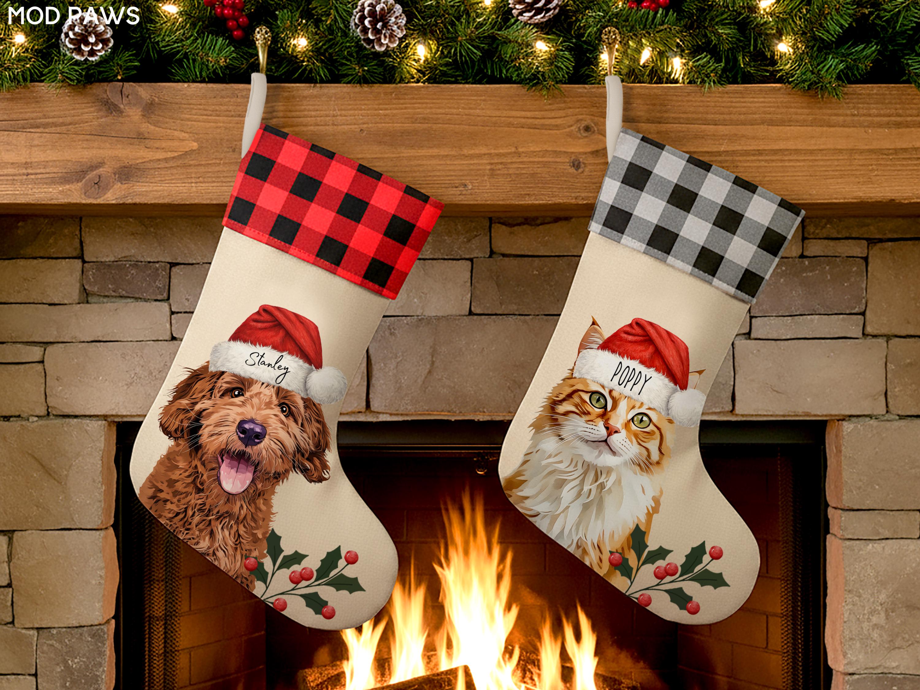Custom Pet Stocking Using Pet's Photo + Name - Personalized Dog ...