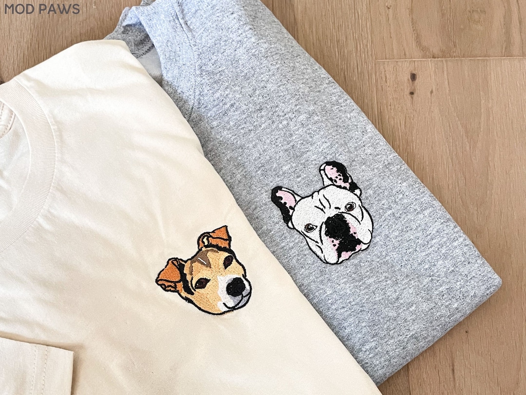 Custom EMBROIDERED Pet Shirt Pet Photo + Name Custom Dog Shirt ...