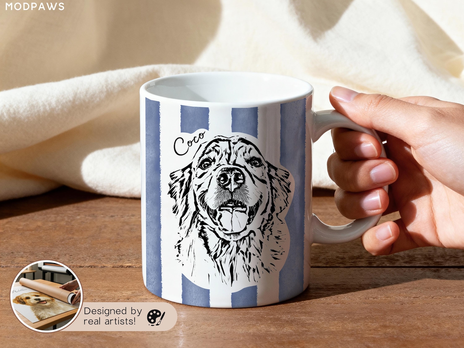Custom Pet Striped Mug Using Pet Photo + Name Personalized Pet Mugs ...