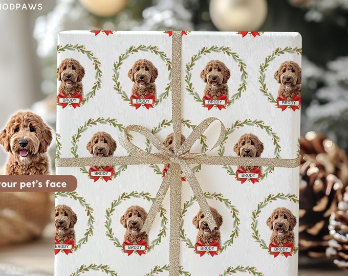 Cute Dogs Wrapping Paper, Cute Birthday Gift Wrap Paper, Poodle ...