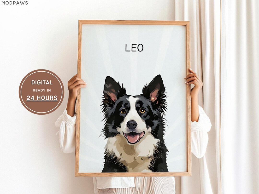 Personalized Pet Portraits Using Pet Photo Custom Digital Dog Portraits ...
