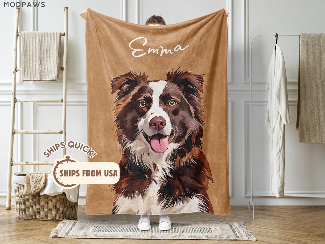 Coperta personalizzata per animali domestici con foto e nome dell ...