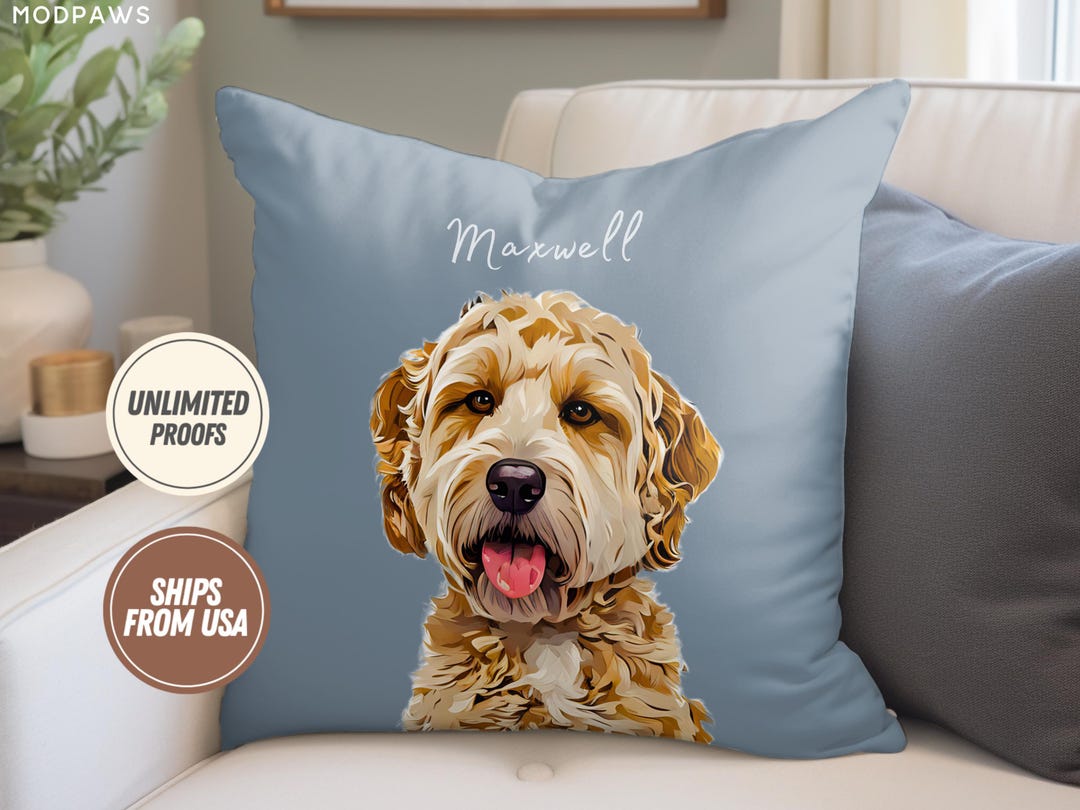 Custom Pet Pillow Using Pet Photo + Name Custom Cat Dog Pillow ...